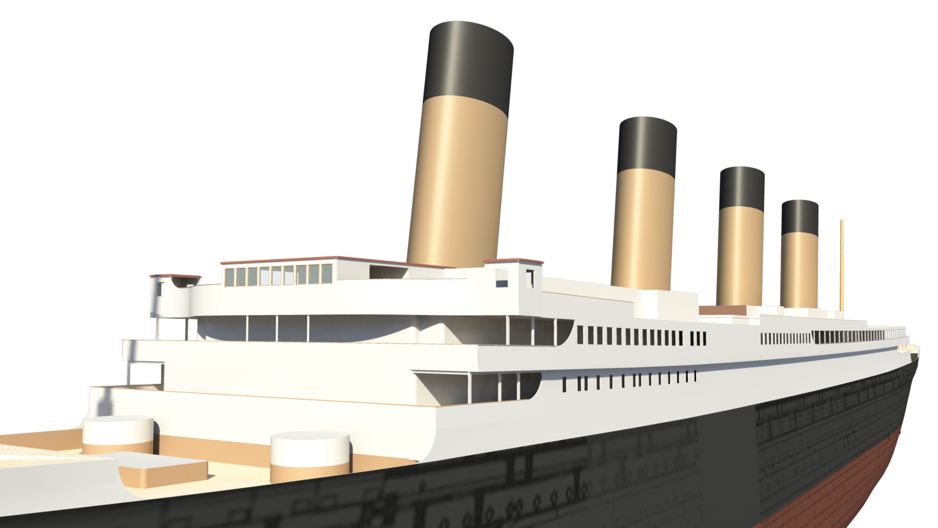 incomplete titanic hull 3d model