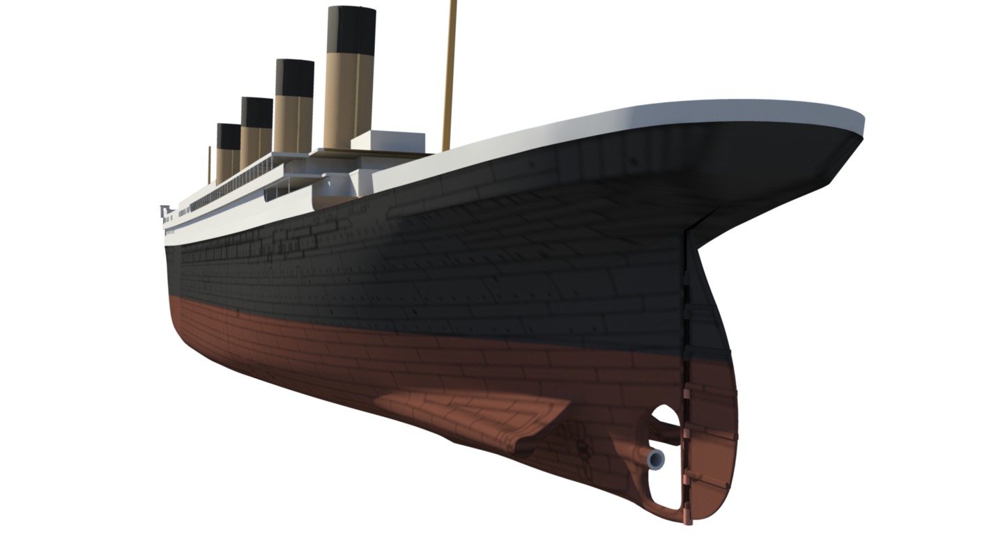 incomplete titanic hull 3d model