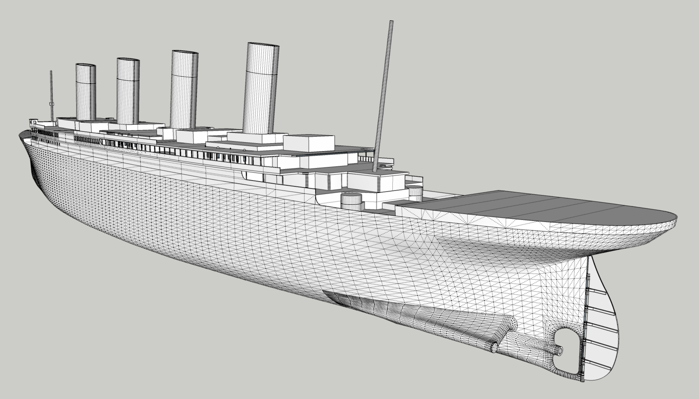 incomplete titanic hull 3d model