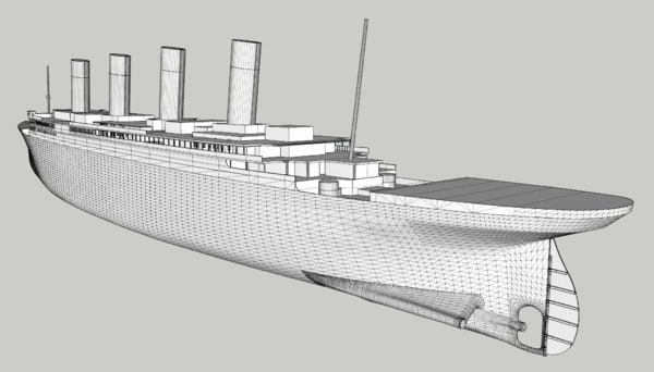 incomplete titanic hull 3d model