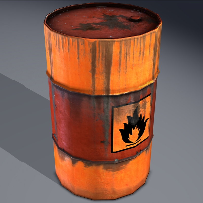 3d barrel flammable explosive