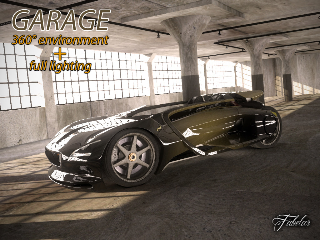 3d model garage environment render