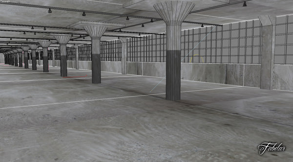 3d model garage environment render