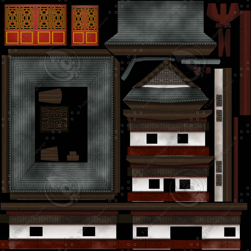 3d medieval japan house