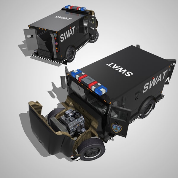 3d model armoured truck swat