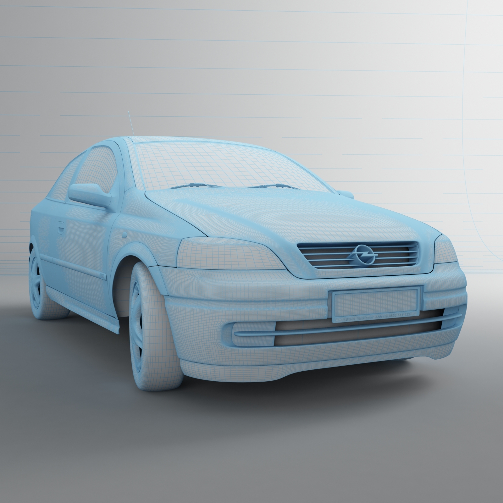 opel astra g car 3d model