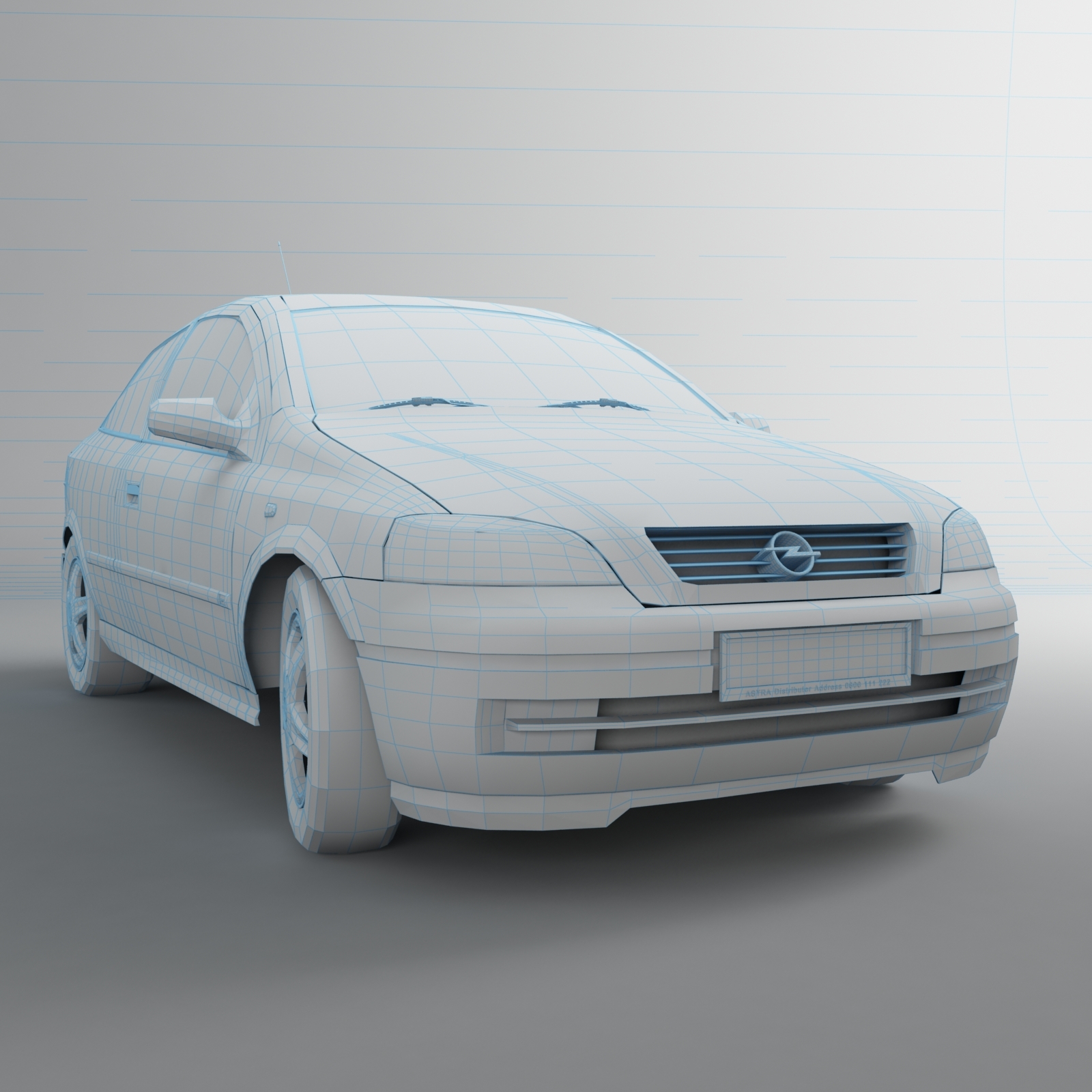 opel astra g car 3d model