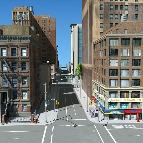 3d city street