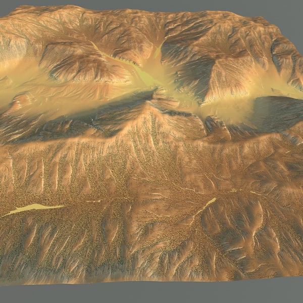 3d mountain terrain model