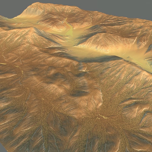 3d mountain terrain model