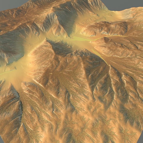 3d mountain terrain model