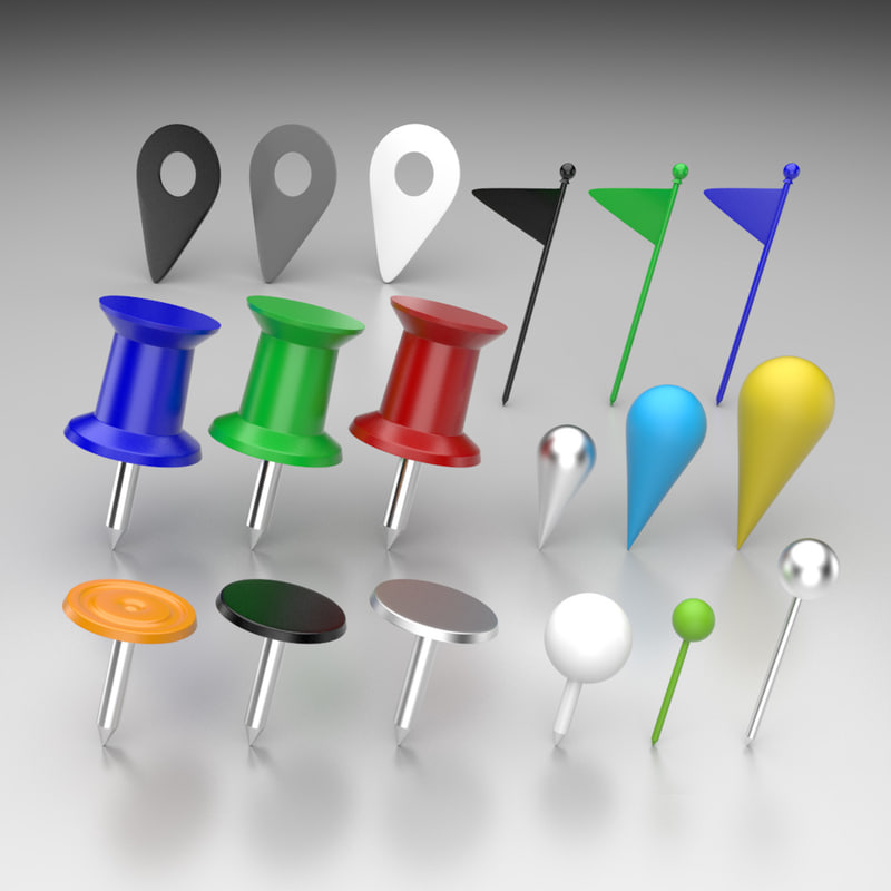 3d model office pins