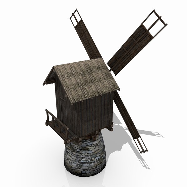 3d medieval windmill model