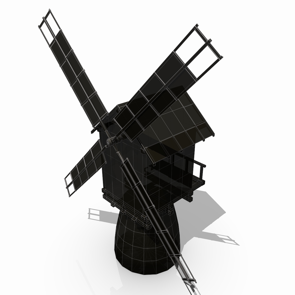 3d medieval windmill model
