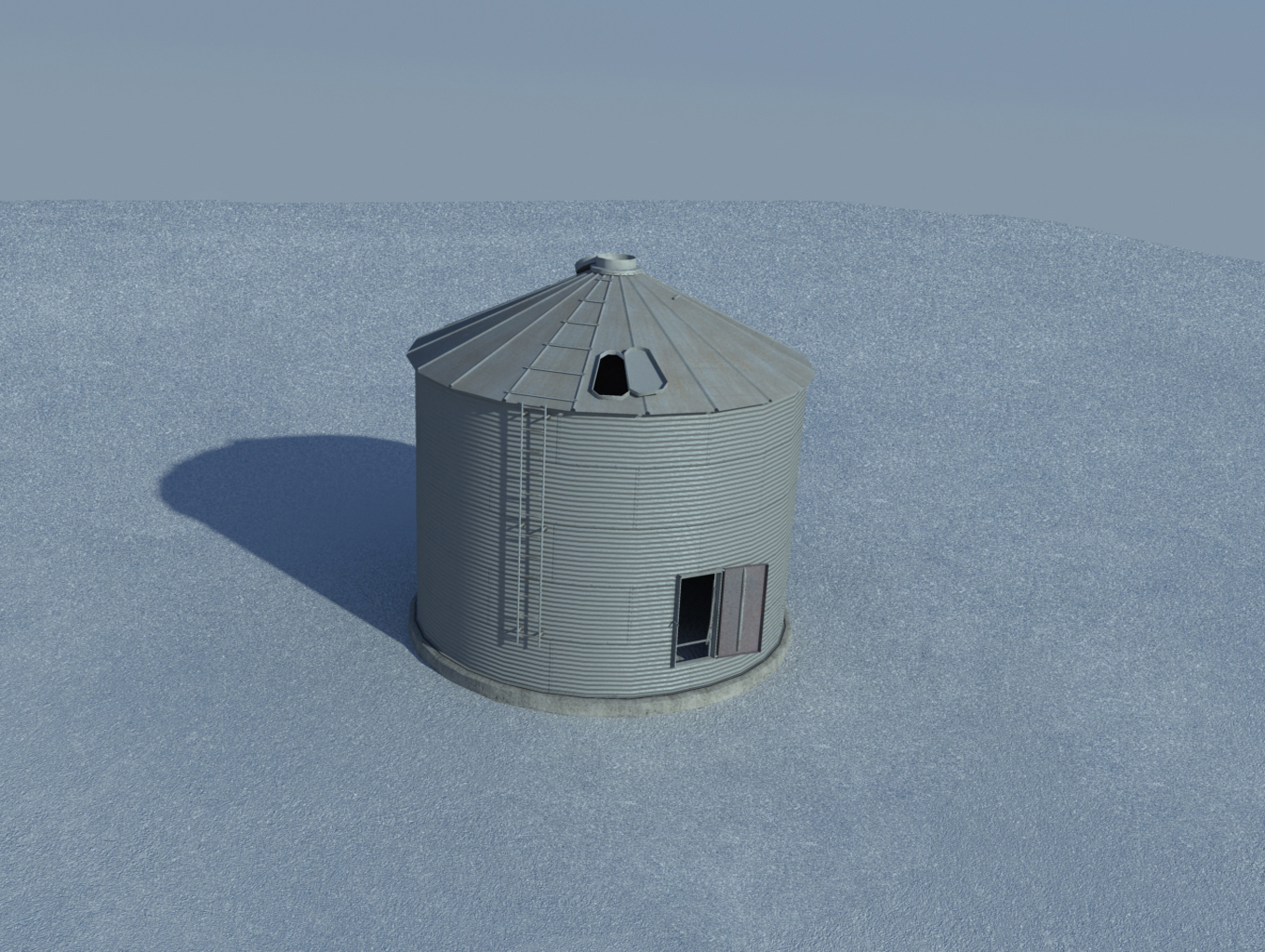 grain bin old 3d obj