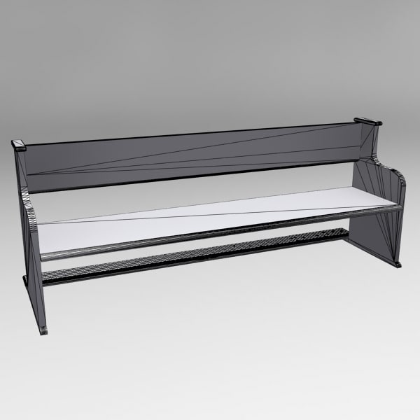 church bench 3d max