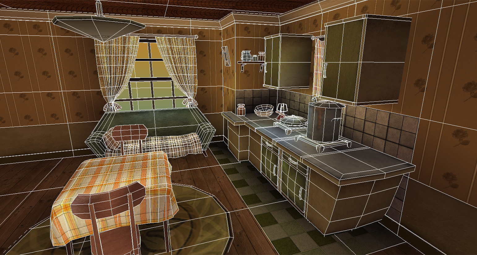 3d interior cartoon stylized model