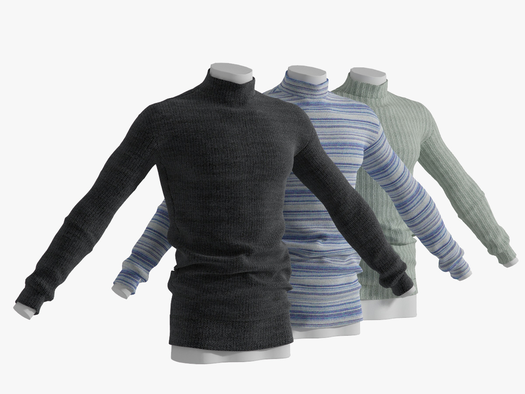 realistic knitted sweater 3d 3ds