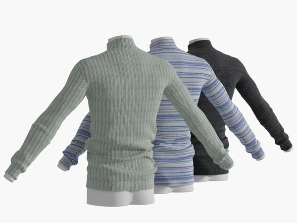 realistic knitted sweater 3d 3ds