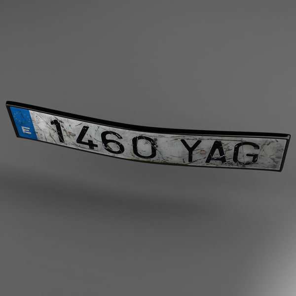 license plate 3d model