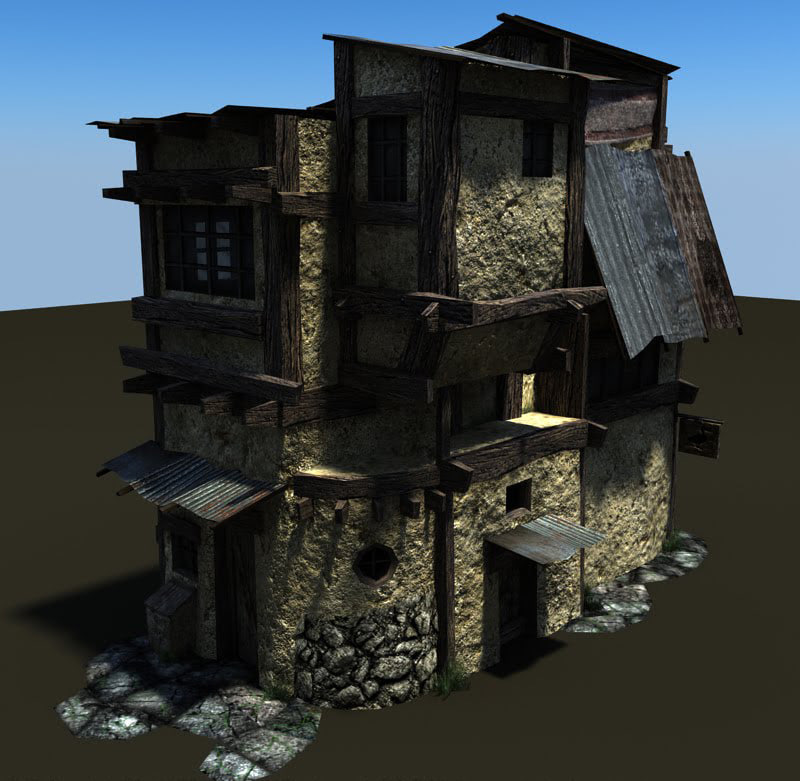 3ds max old house