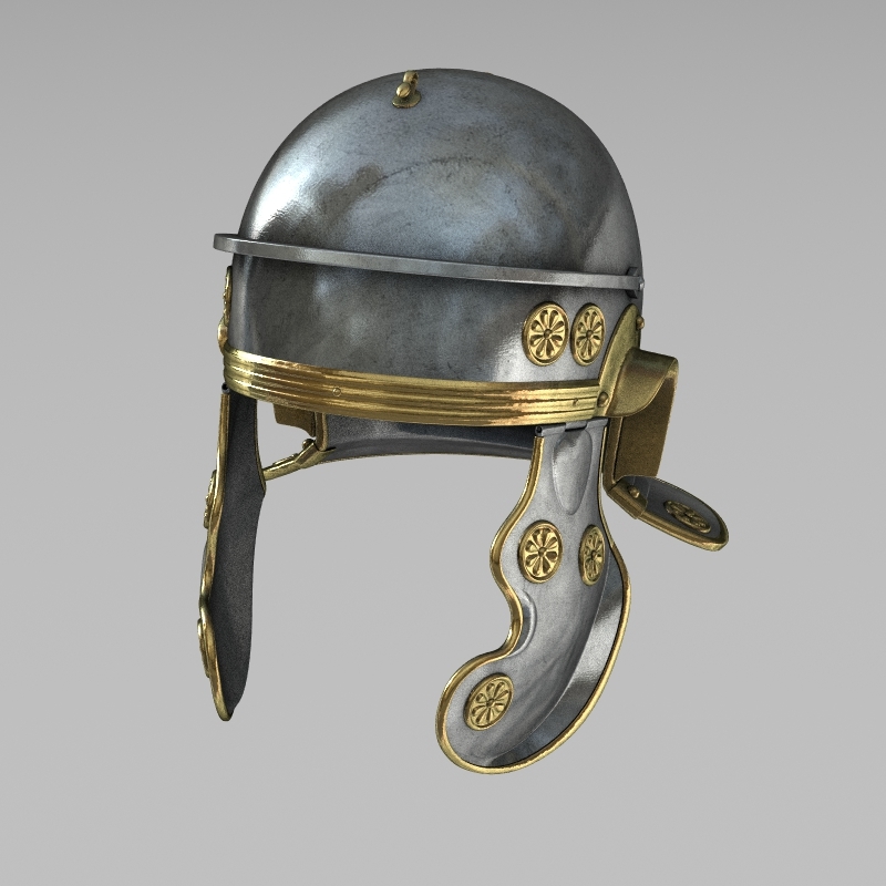 3d model of roman helmet
