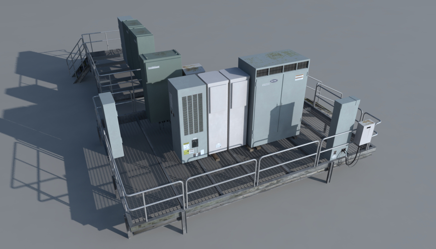 rooftop electrical boxes 3d model