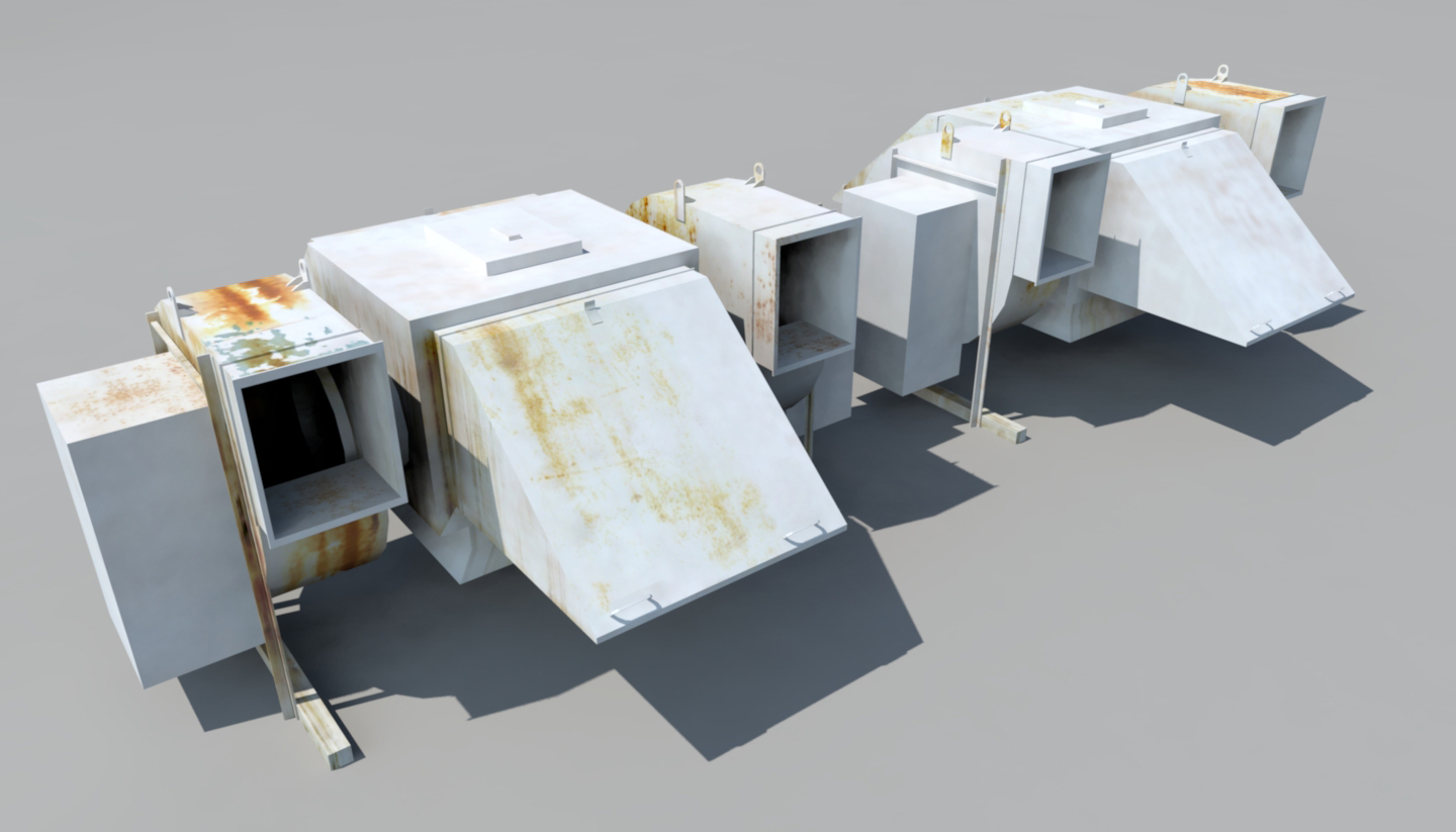 rooftop electrical boxes 3d model