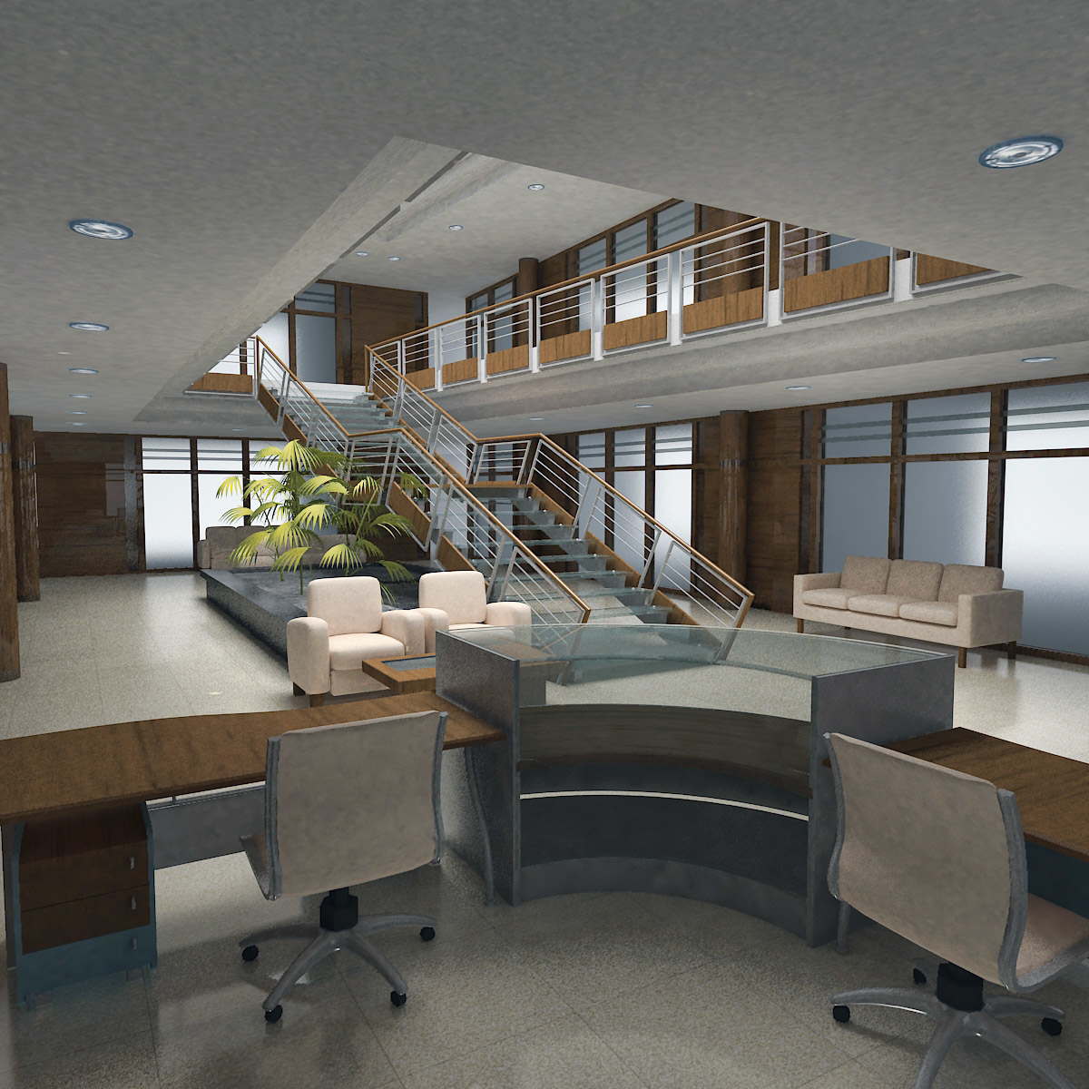 3d model reception office building