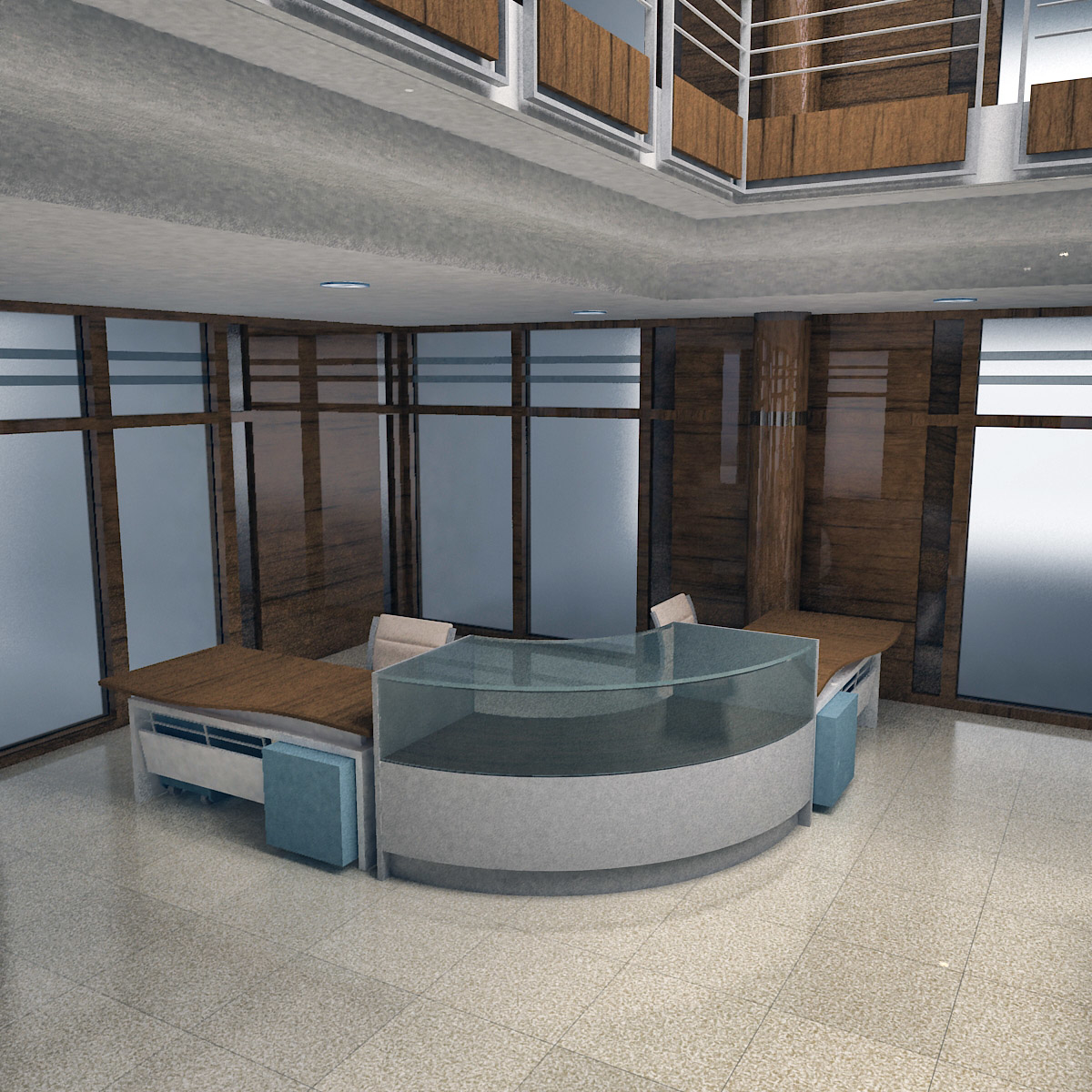 3d model reception office building