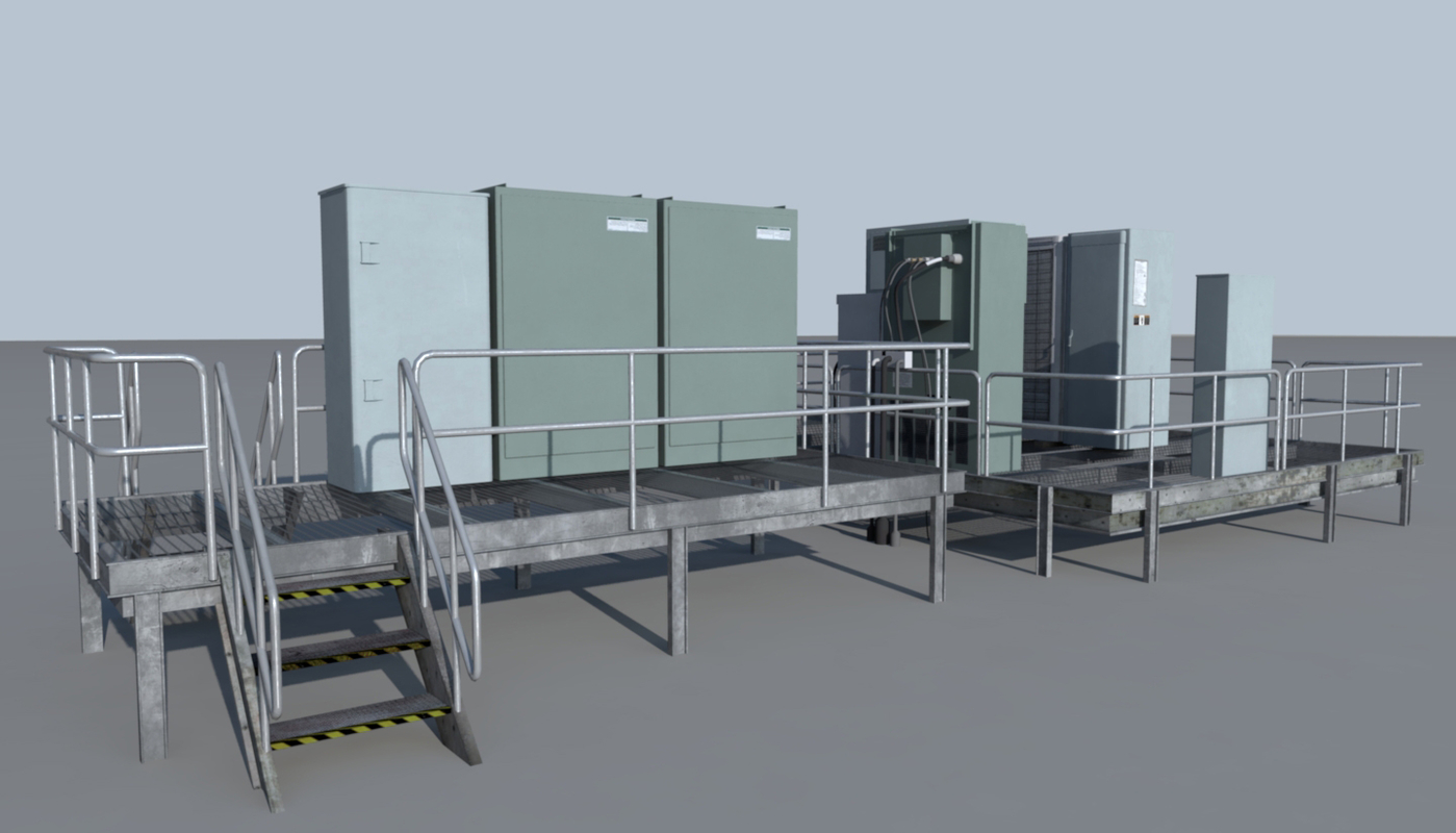 rooftop electrical boxes 3d model