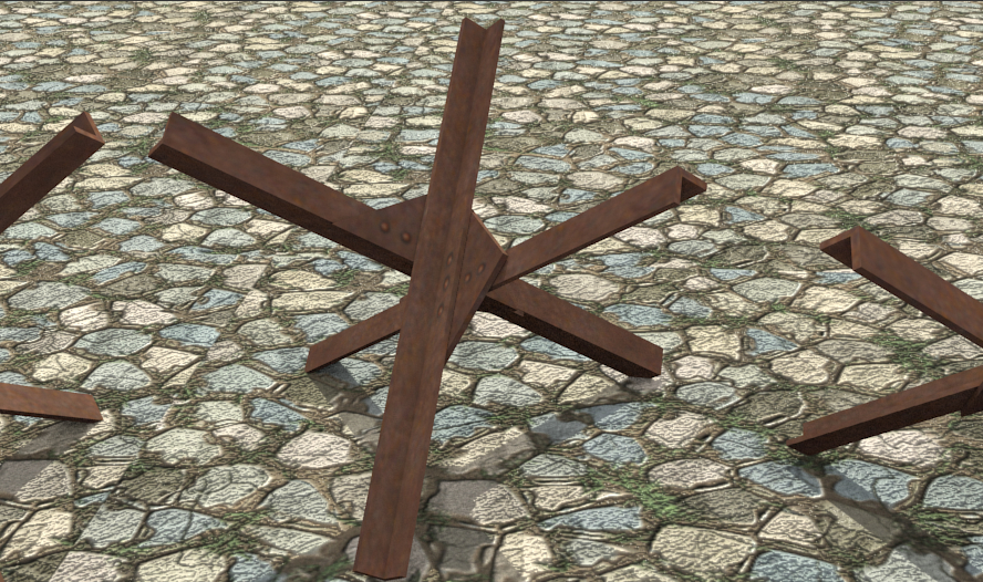 czech hedgehog tank obstacle obj