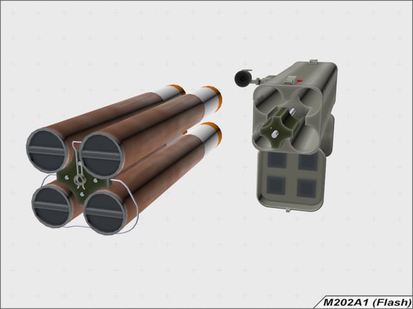 3d model m202a1 rocket