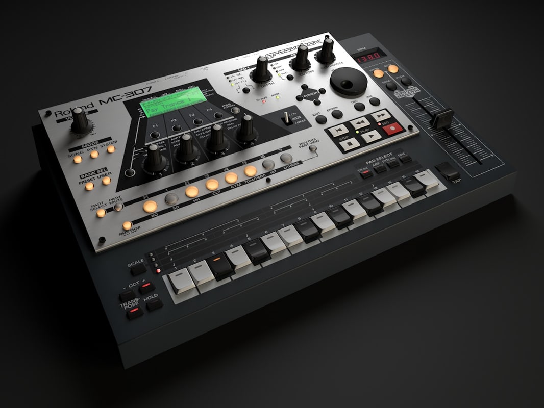 3d roland groovebox mc307 model