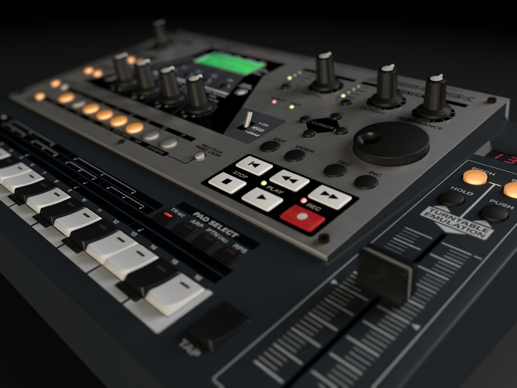 3d roland groovebox mc307 model