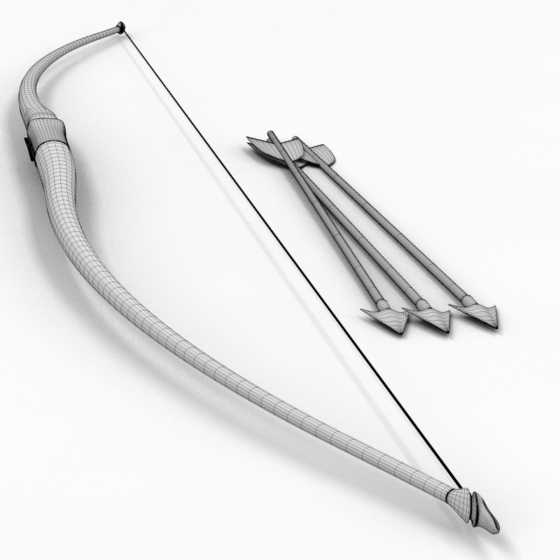 arrows longbow bow long obj