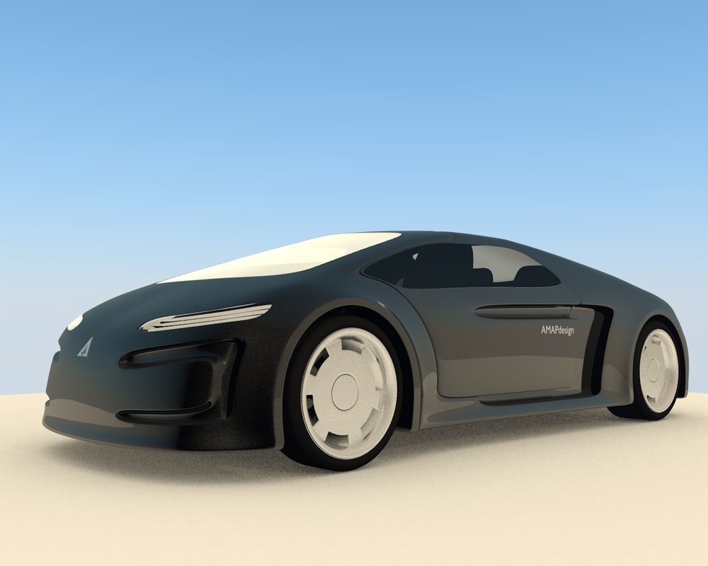 3d model futuristic concept sports car