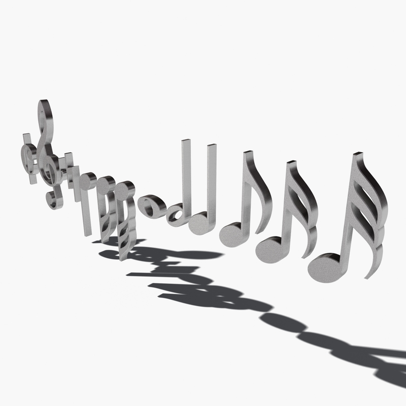 3d musical notes