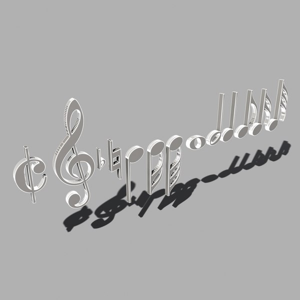 3d musical notes