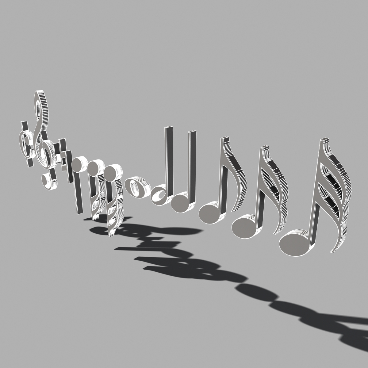 3d musical notes