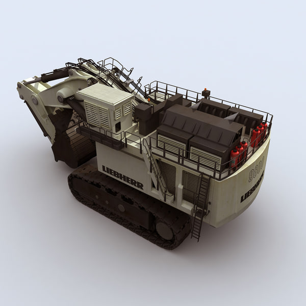 liebherr r9800 mining excavator 3d obj