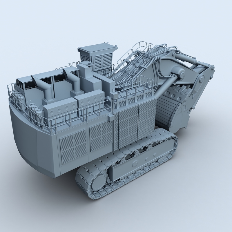 liebherr r9800 mining excavator 3d obj