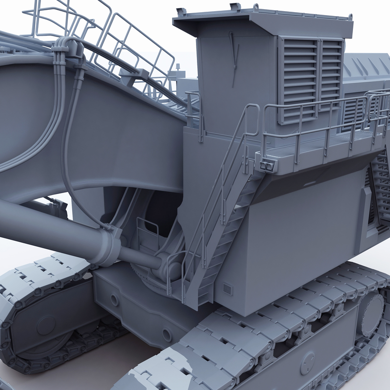 liebherr r9800 mining excavator 3d obj