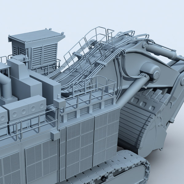 liebherr r9800 mining excavator 3d obj