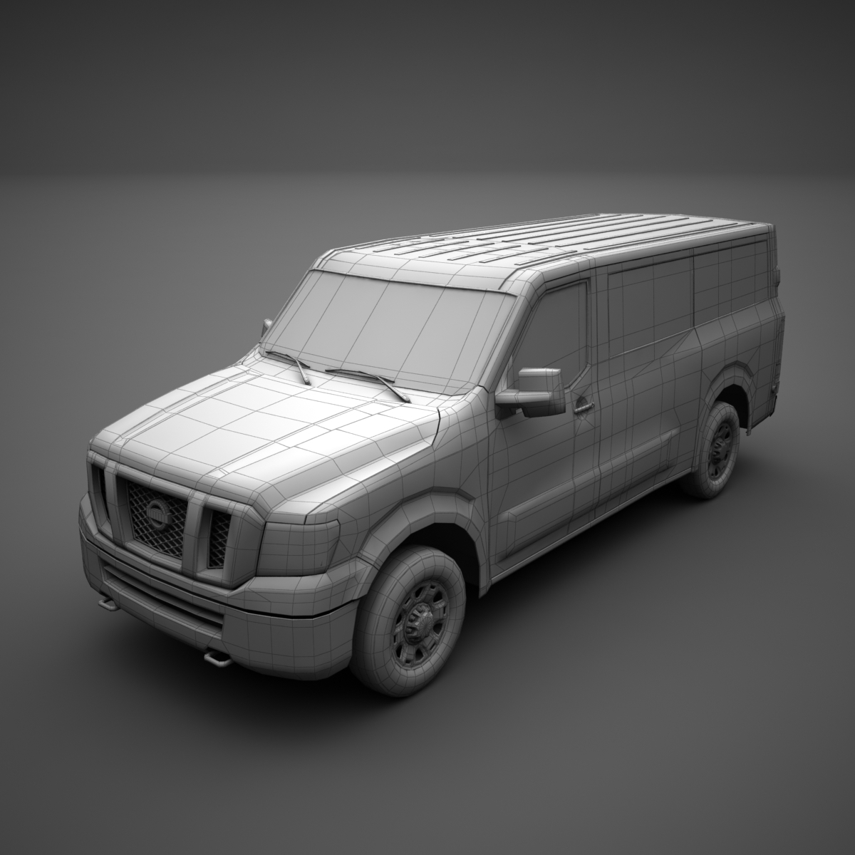 nissan nv passenger van 3d model