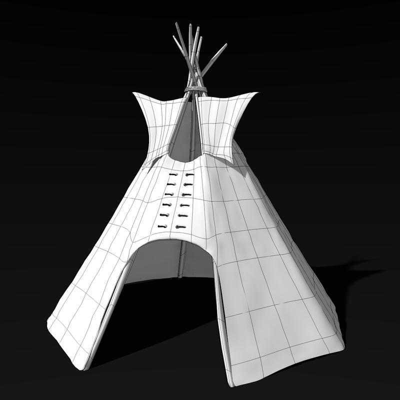 3d model of tipi tent