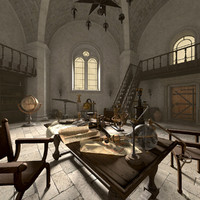 gothic tower frankenstein laboratory 3d model