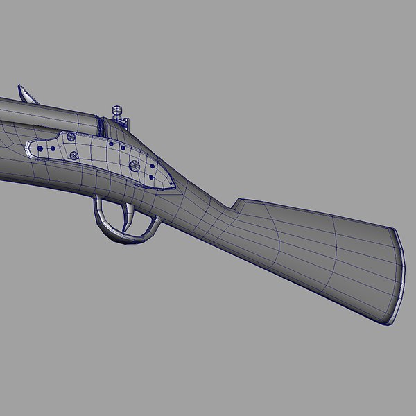 19th flintlock rifle 3d model