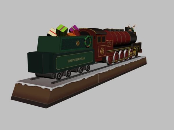 christmas train 3d model
