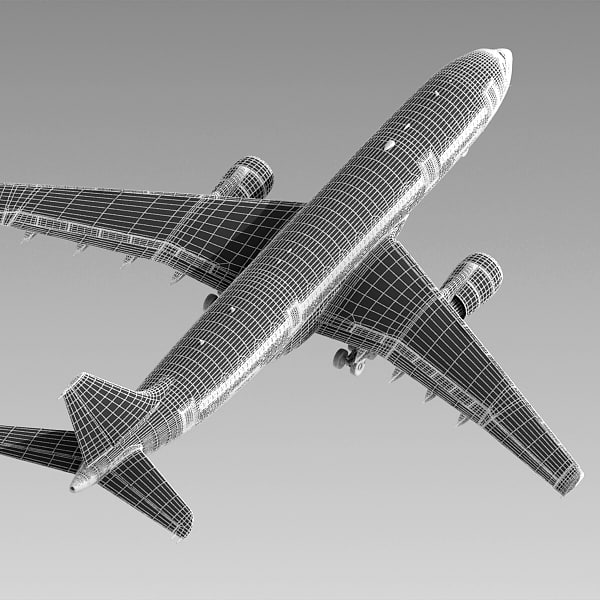 3d model airbus a330-200 generic white
